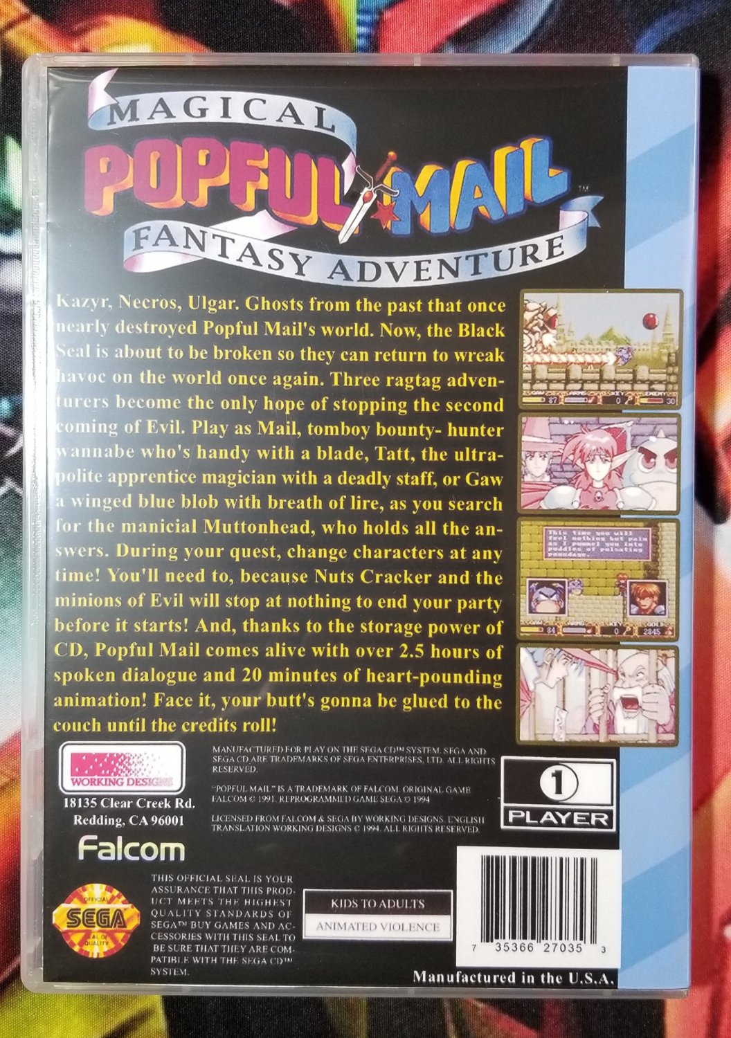 Popful Mail Custom Reproduction Case and Art Disc for Sega CD