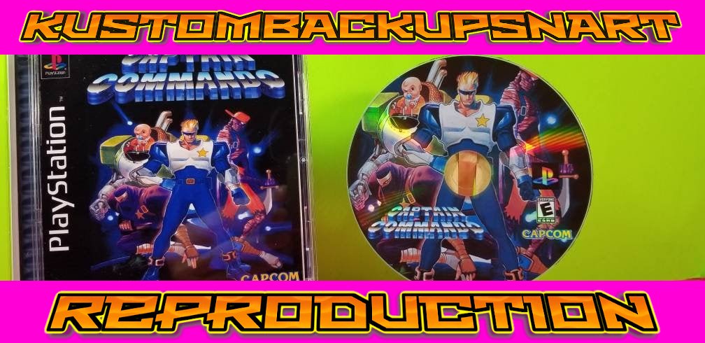 Captain Commando Custom Reproduction Case and Art Disc for PS1