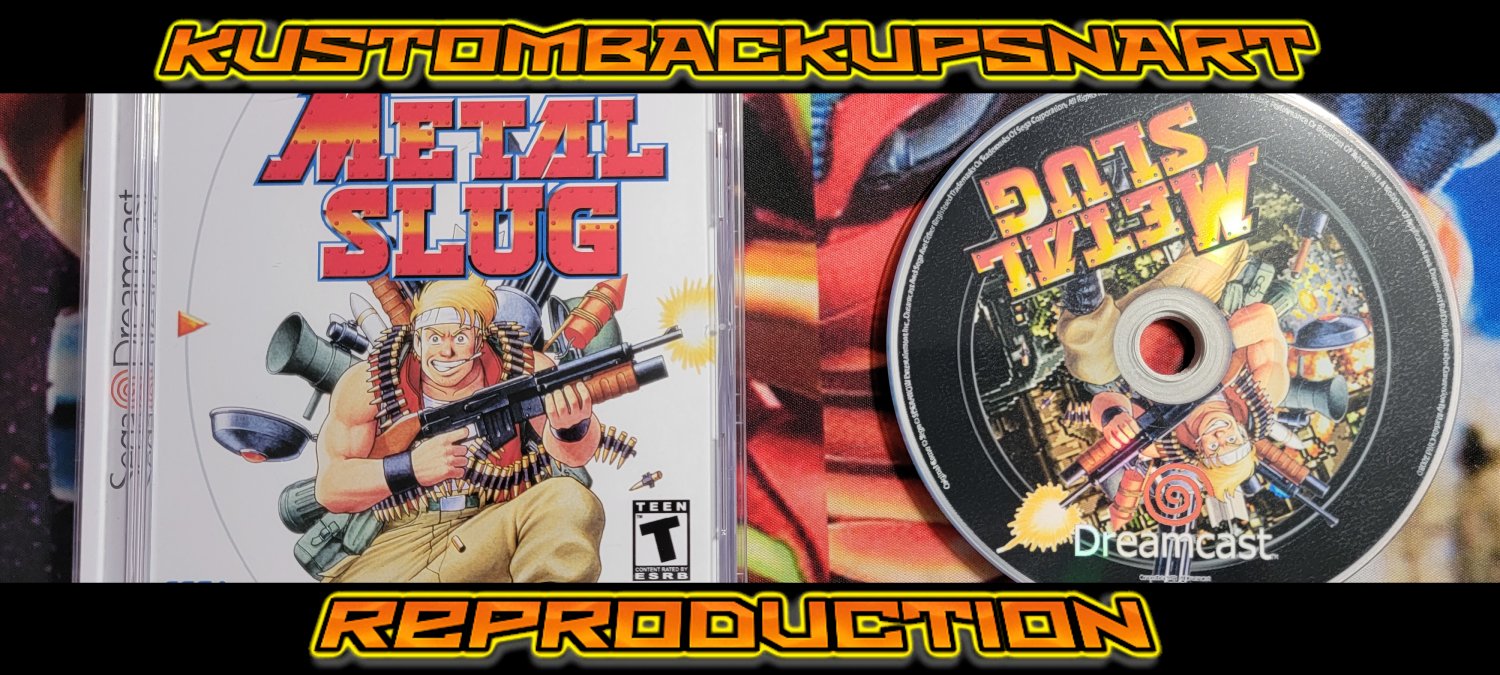 Metal Slug 1 Custom Reproduction Case and Art Disc for Sega Dreamcast