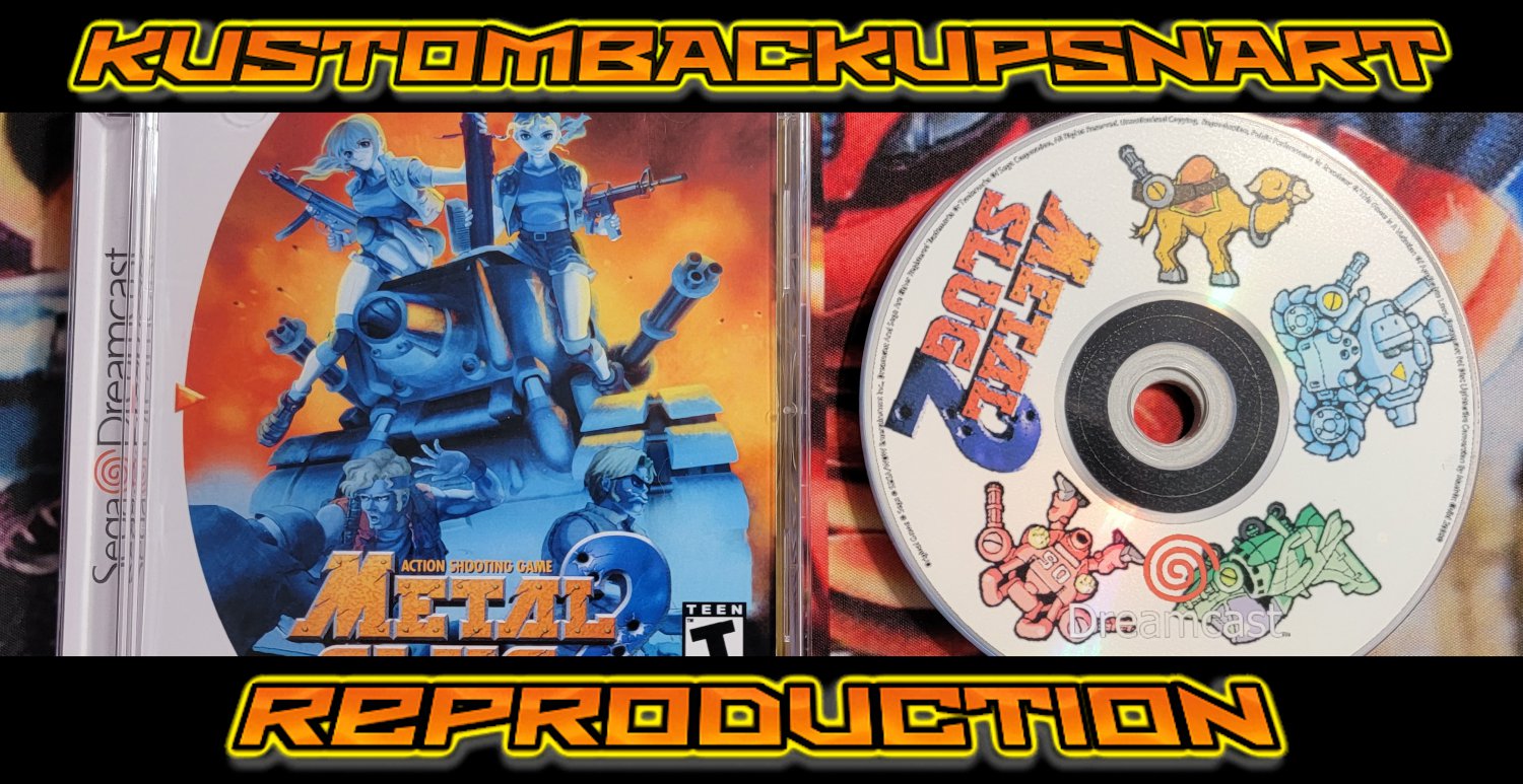 Metal Slug 2 Custom Reproduction Case and Art Disc for Sega Dreamcast