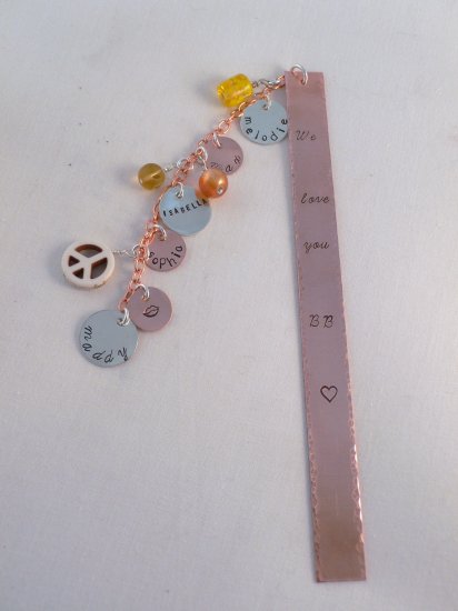 Custom Personalized Copper Bookmark Hand Stamped M006