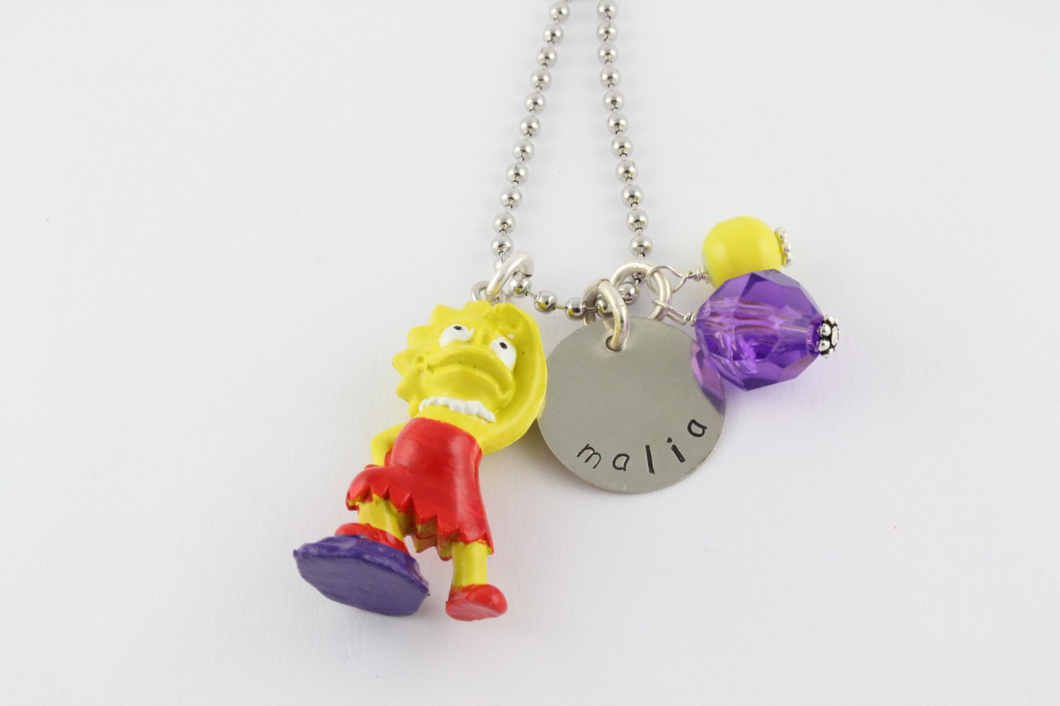 Simpsons Charm Necklace - Bart Homer Maggie Marge Lisa - Custom ...
