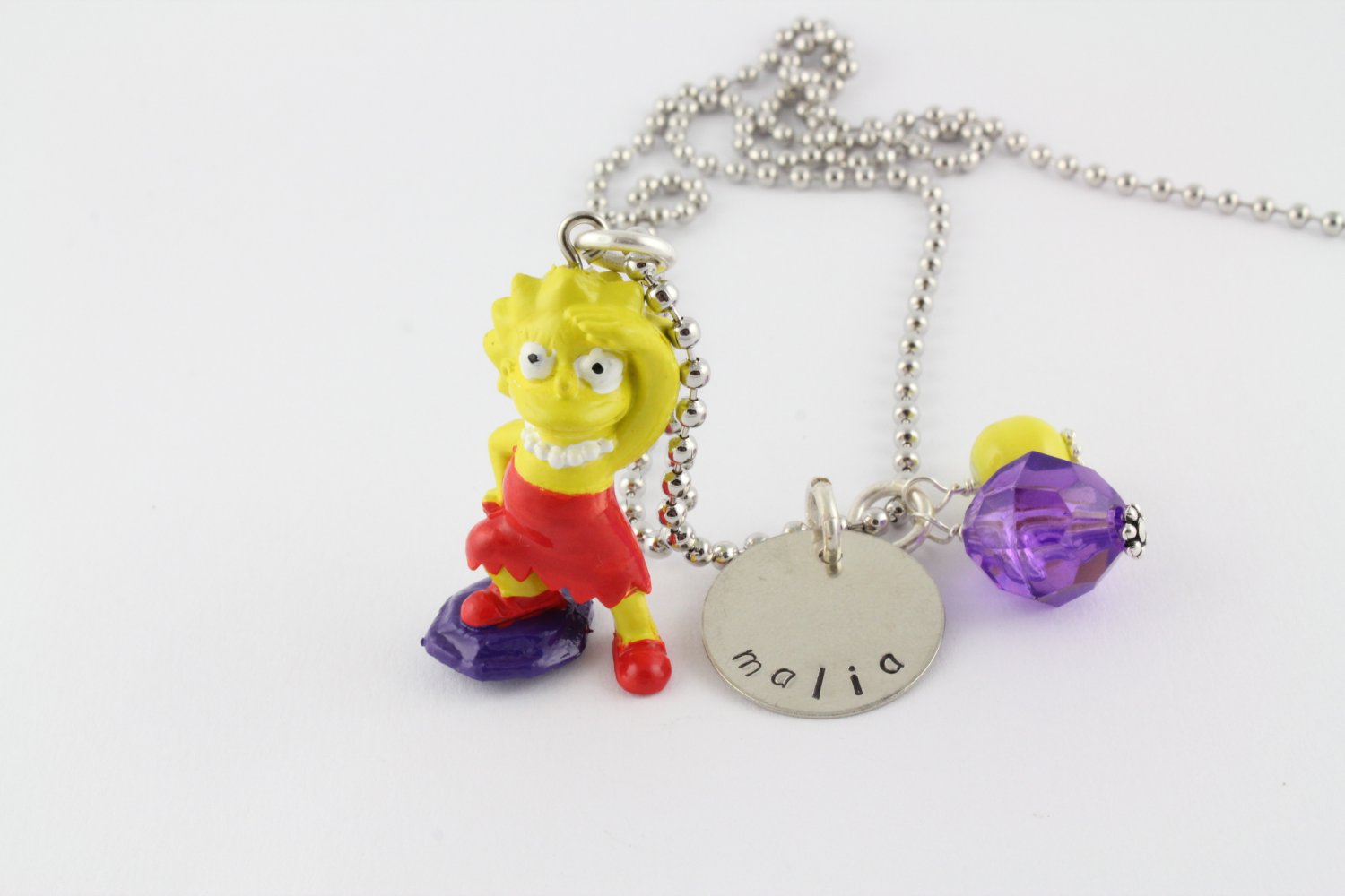 Simpsons Charm Necklace - Bart Homer Maggie Marge Lisa - Custom ...