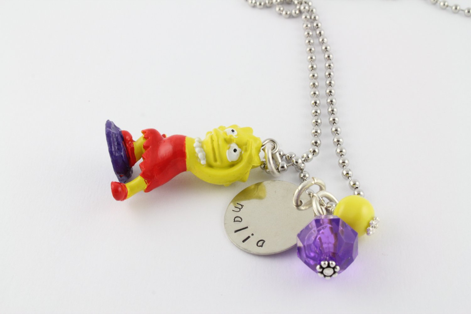 Simpsons Charm Necklace - Bart Homer Maggie Marge Lisa - Custom ...