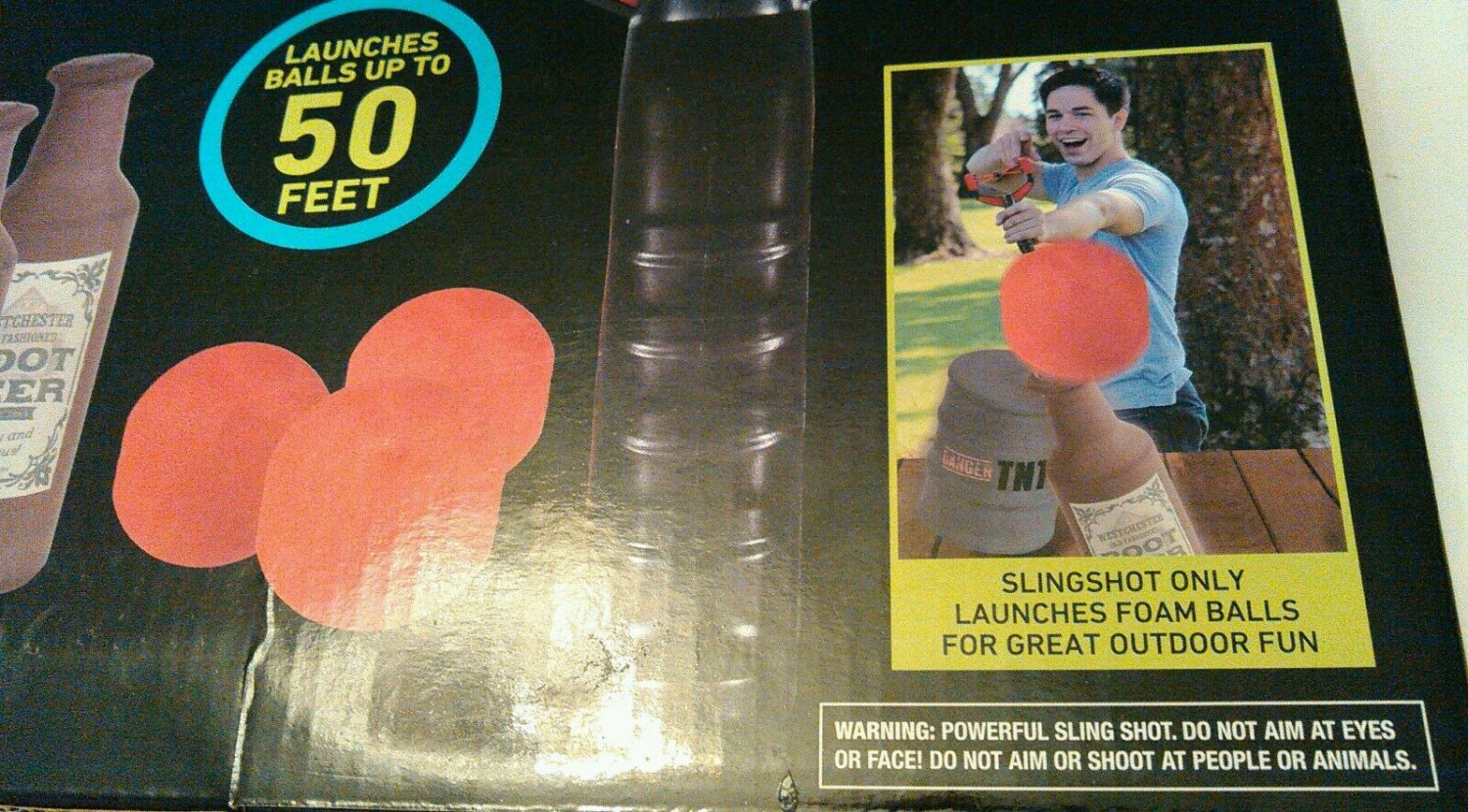 SHARPER IMAGE,10 PC OUTDOOR SLINGSHOT TARGET SHOOTING GAME,W/ SOFT FOAM ...