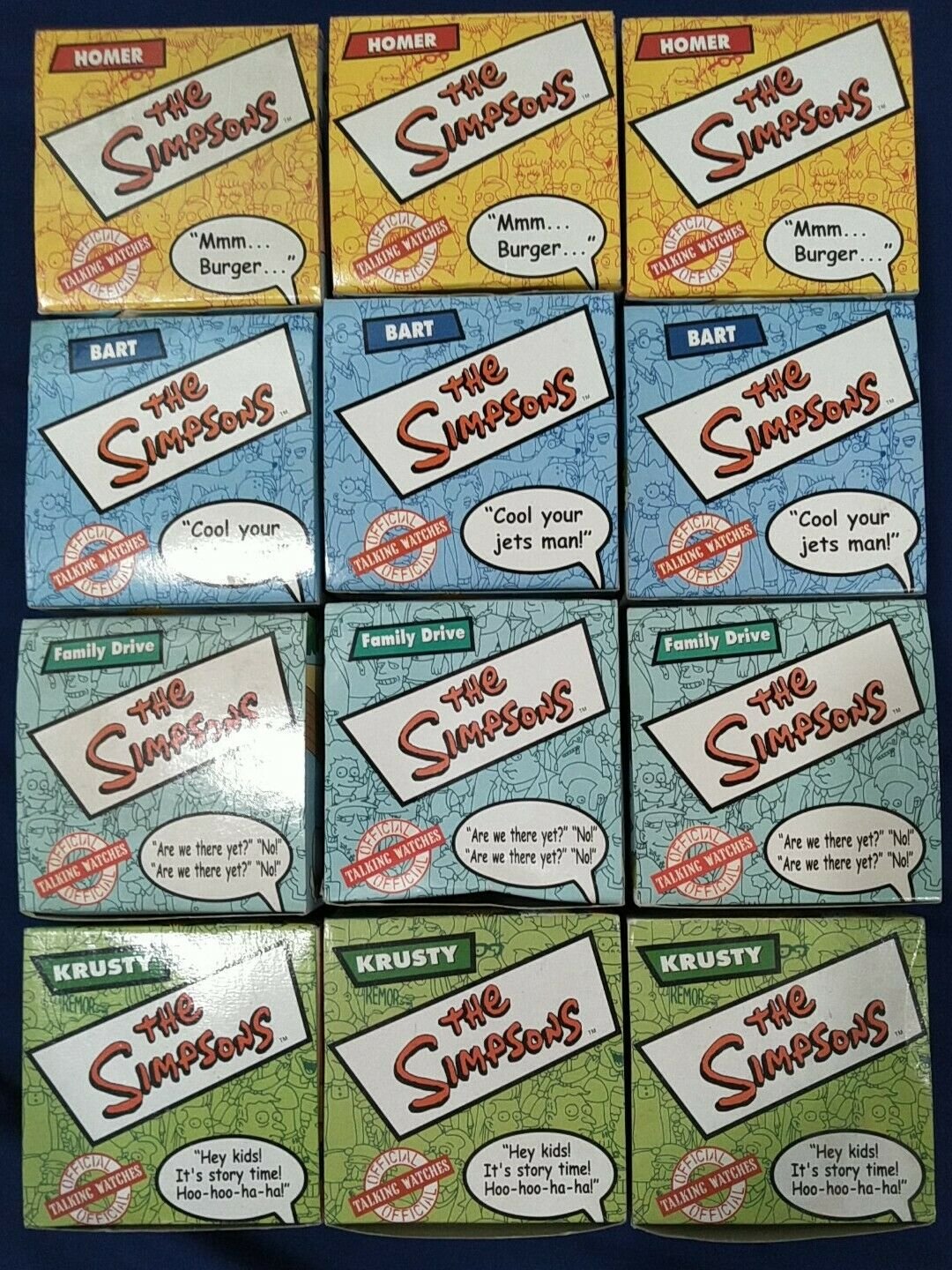 NEW LOT OF 12 The Simpsons Talking Watches 2002 Burger King Promo BART ...