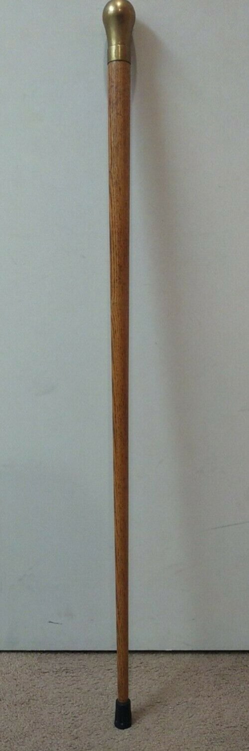 FI Antique Vintage "Bell Ringer" Heavy SOLID BRASS Knob CANE oak ...