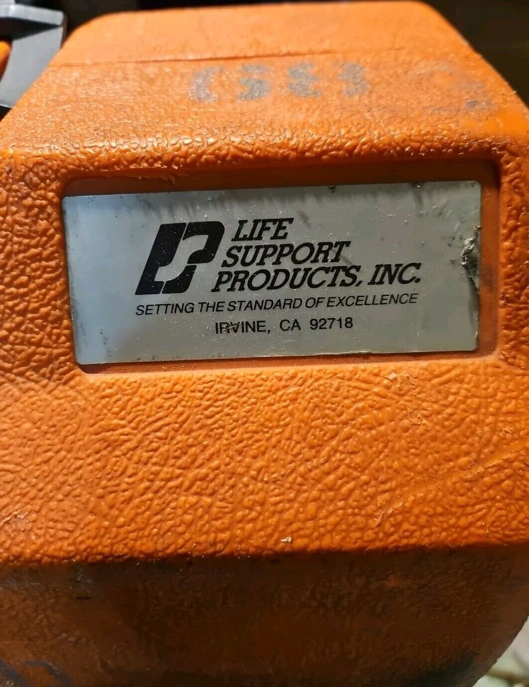 Used LSP LIFE SUPPORT PRODUCTS ORANGE CASE FOR PORTABLE RESUSCITATOR SYSTEM