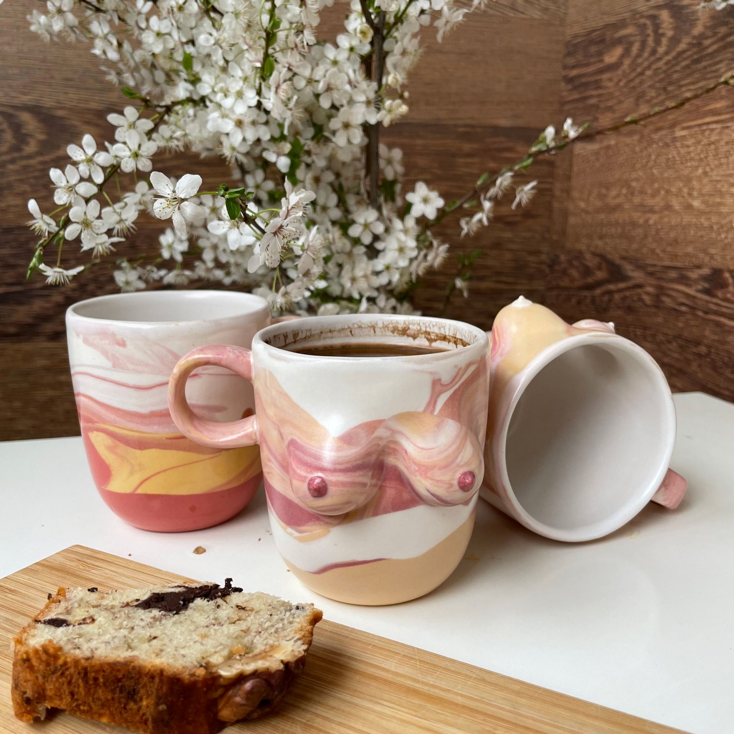 Gumenchuk Ceramics Womens Handmade Boobs Cups Mugs Murbles 8 or 5.4 ounces