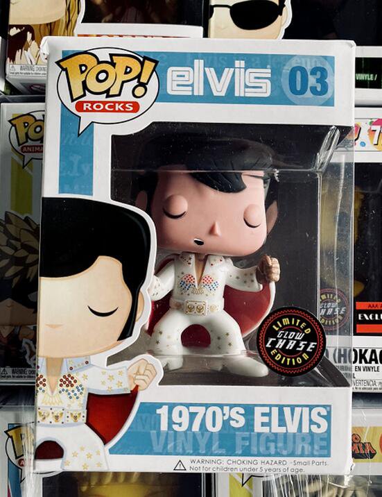Rocks 1970's ELVIS Glow in the Dark #03 Funko pop! Vinyl Figure With ...