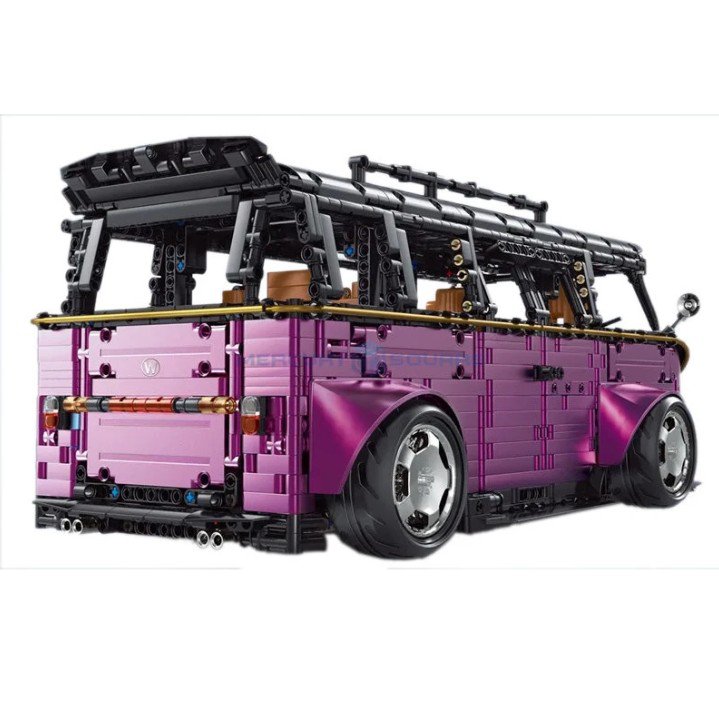 Volkswagen T2 Camper Van Building Blocks Purple