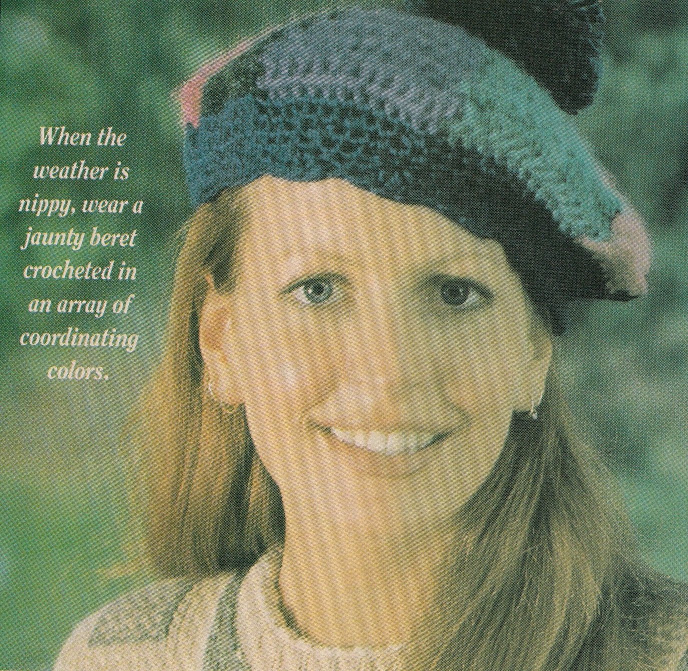 PDF FILE ONLY OCTAGON BERET VINTAGE CROCHET PATTERN INSTRUCTIONS