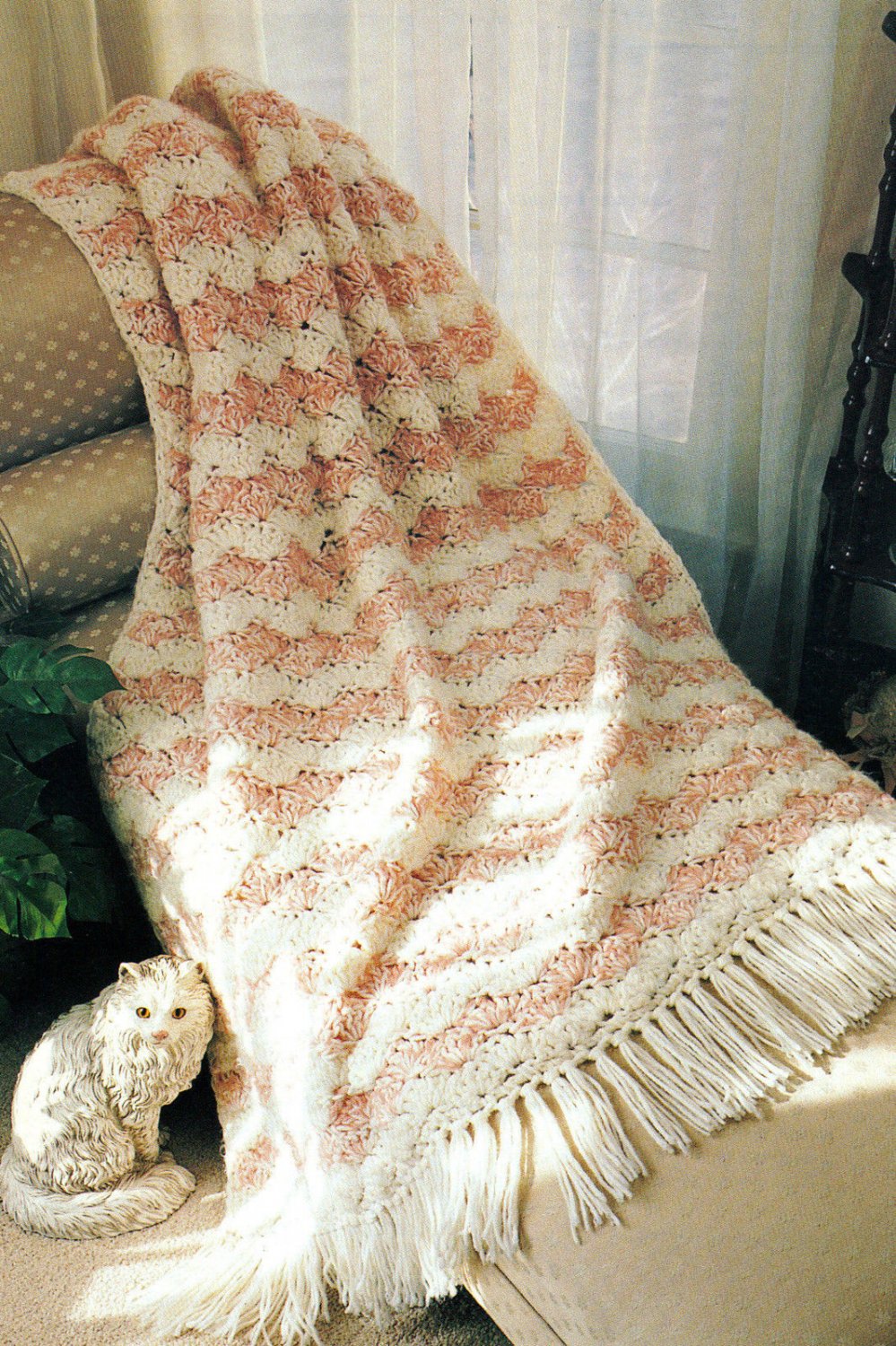 PDF FILE QUICK & EASY SHELL AFGHAN VINTAGE CROCHET PATTERN INSTRUCTIONS