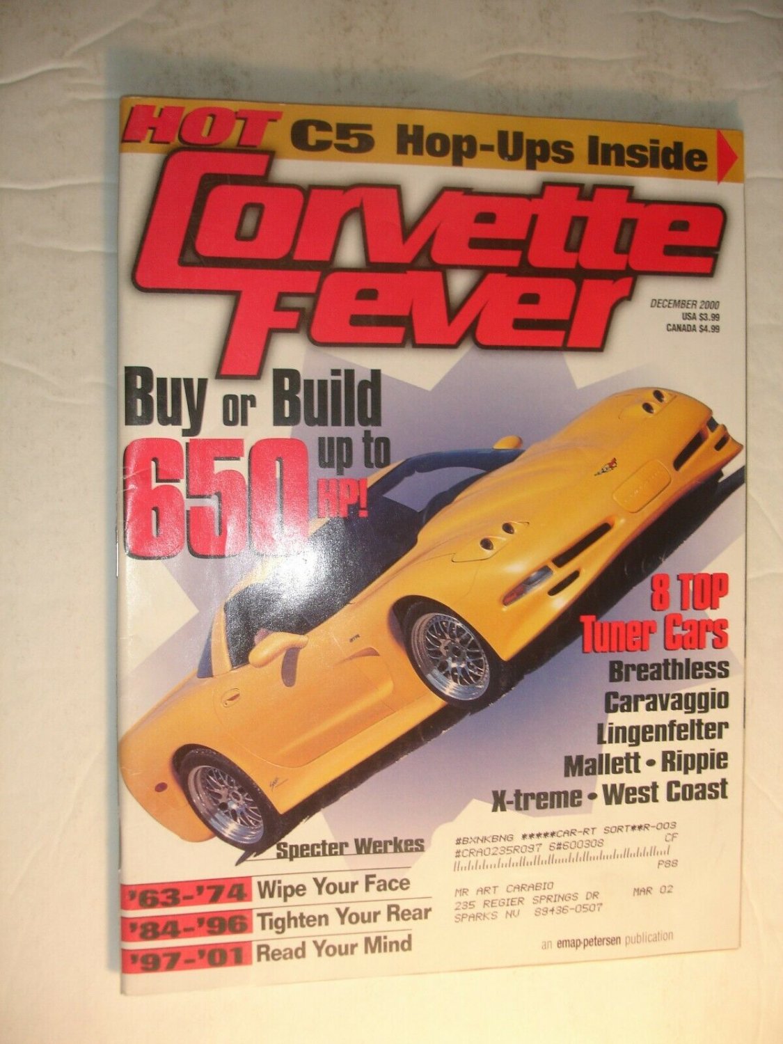 Corvette Fever Magazine DECEMBER 2000