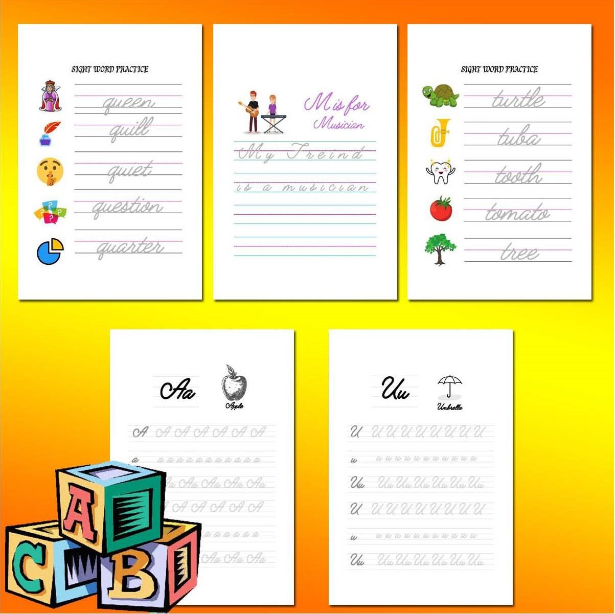 Cursive Handwriting Words Sentences, ALPHABET FOR CLASSROOM