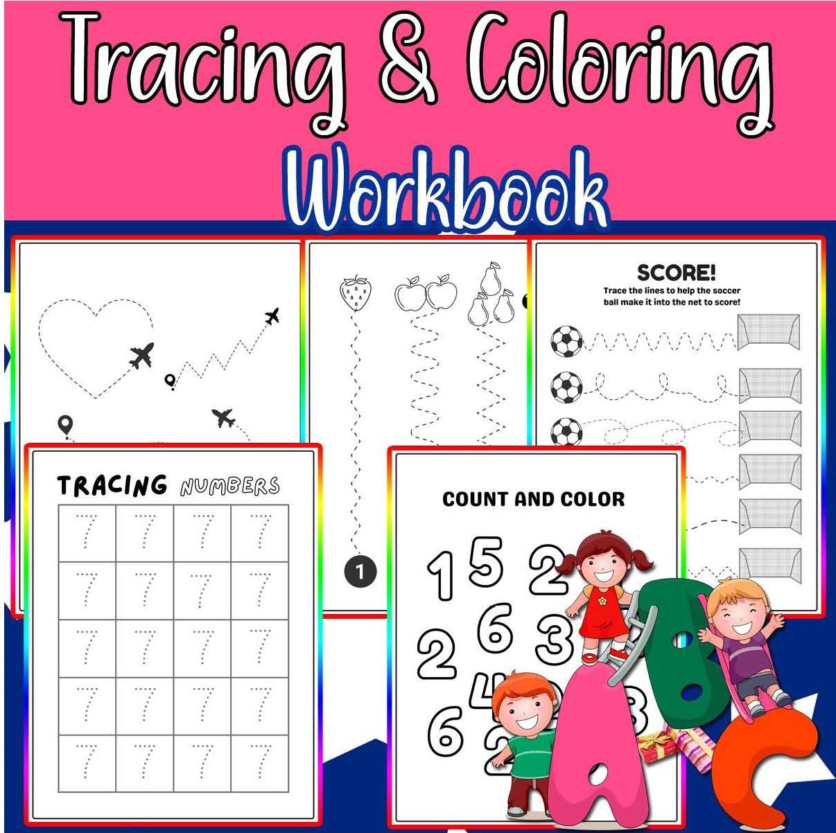 Tracing and Coloring Activity book for kids