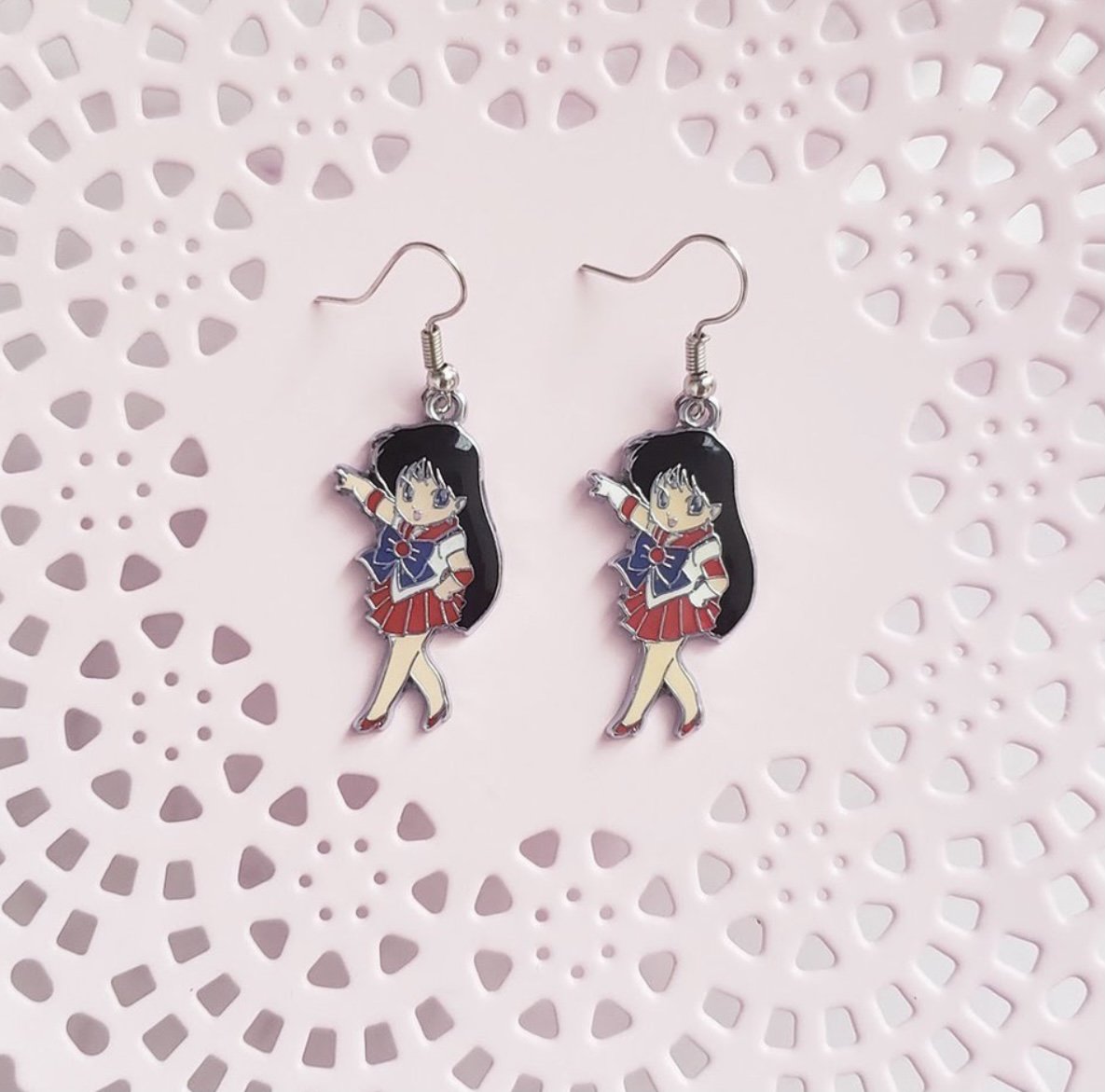 Sailor Moon earrings, anime earrings, kawaii earrings, sailor Mars earrings