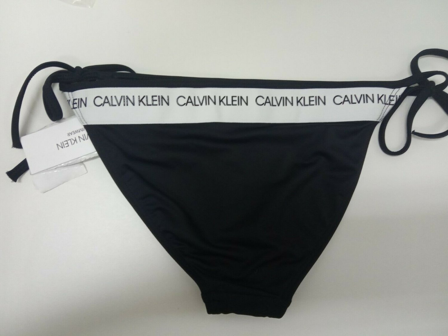 Calvin Klein swimwear string side tie bikini bottom black size S