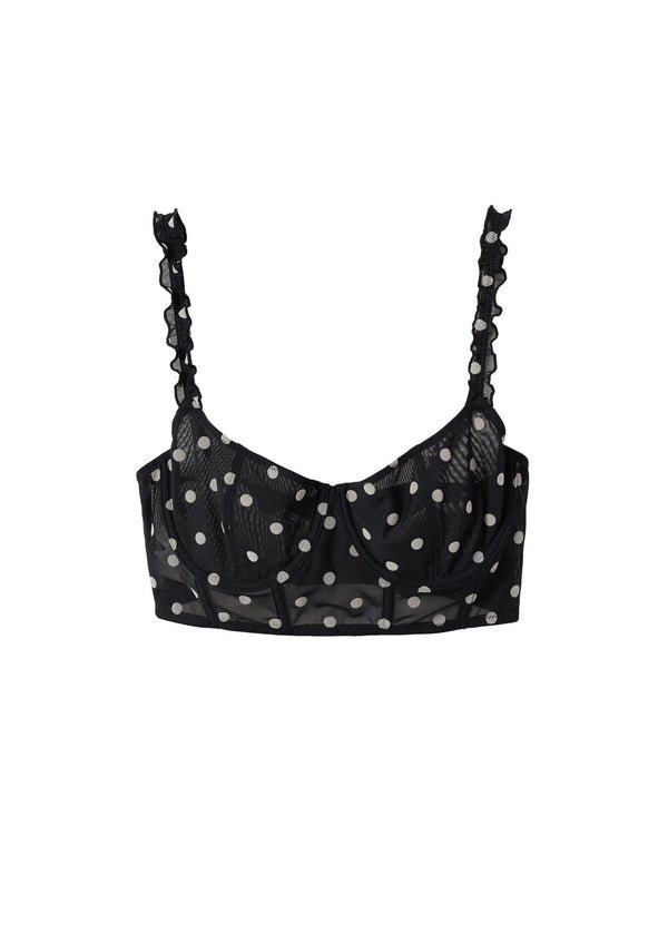 Mango bikini top confetit black polka dots sizes S M