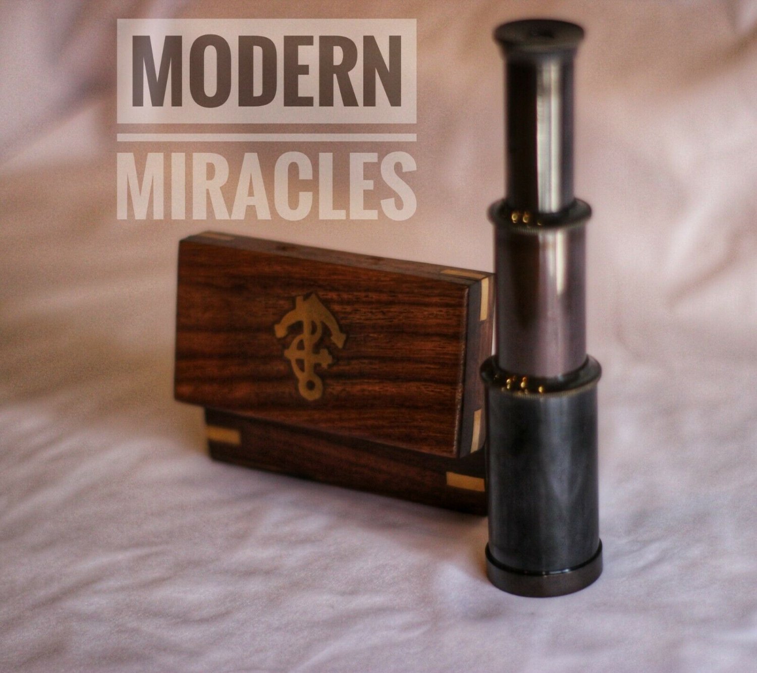 6 inch Brass Finish Nautical Telescope Mini Pirate Spyglass with Wooden Box