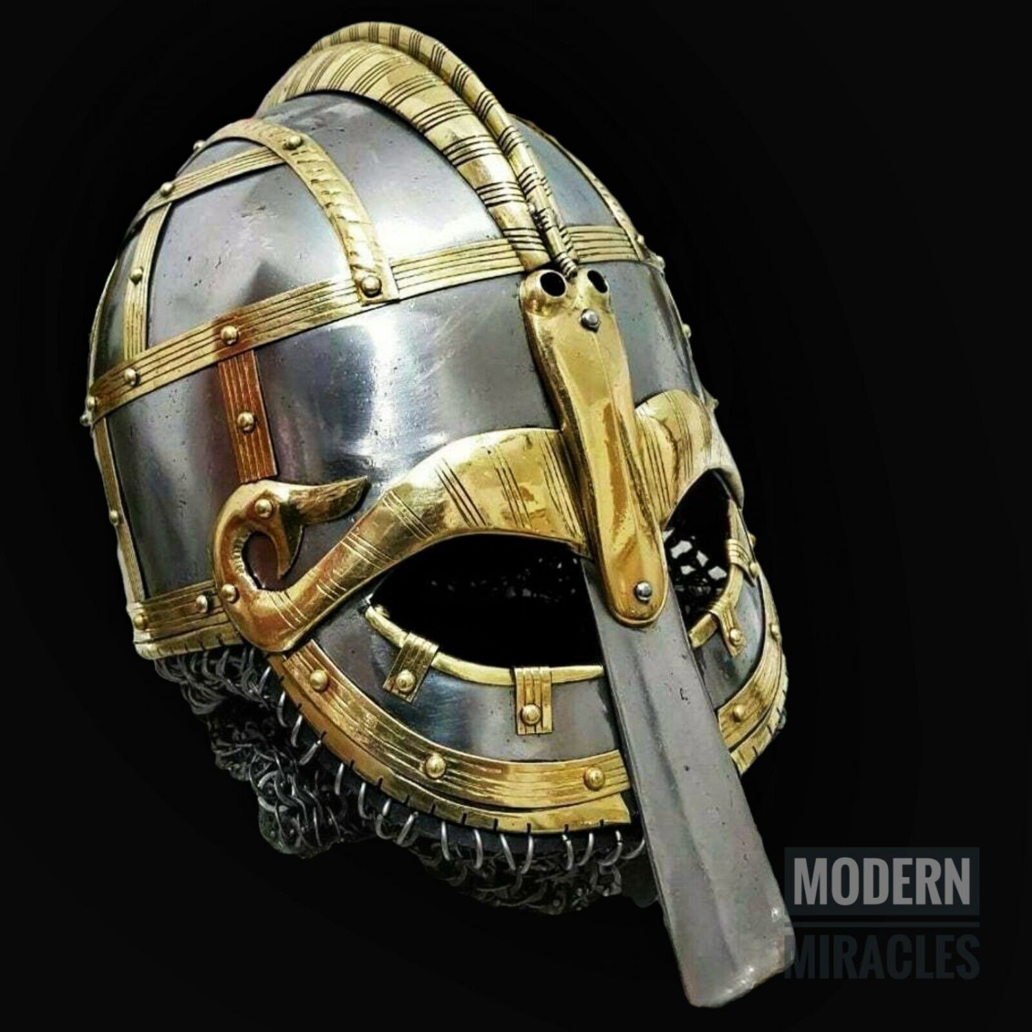 Medieval Helmet Viking Armor Reenactment Chain Mail Helmet Halloween ...