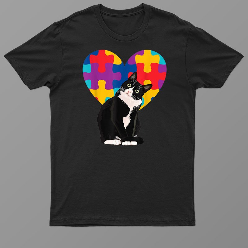 Autism Awareness Month Shirt Tuxedo Cat Shirt For Men Women