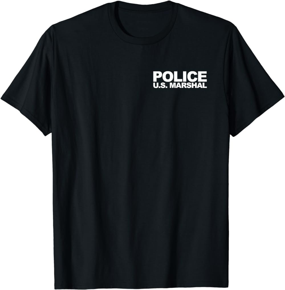 U.S. Marshal Police Front & Back Print Law Enforcement T-Shirt