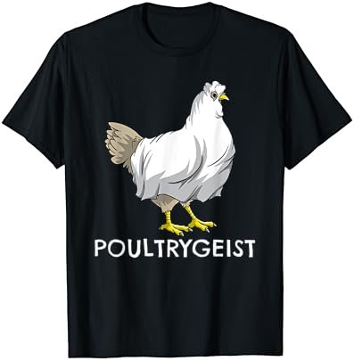 Chicken Ghost Poultrygeist Pun | Funny Hen Farmer Halloween T-Shirt