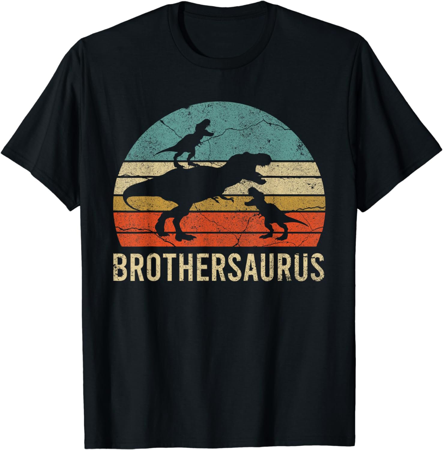 Funny Brother Dinosaur 3 Three kids Big Little Brothersaurus T-Shirt