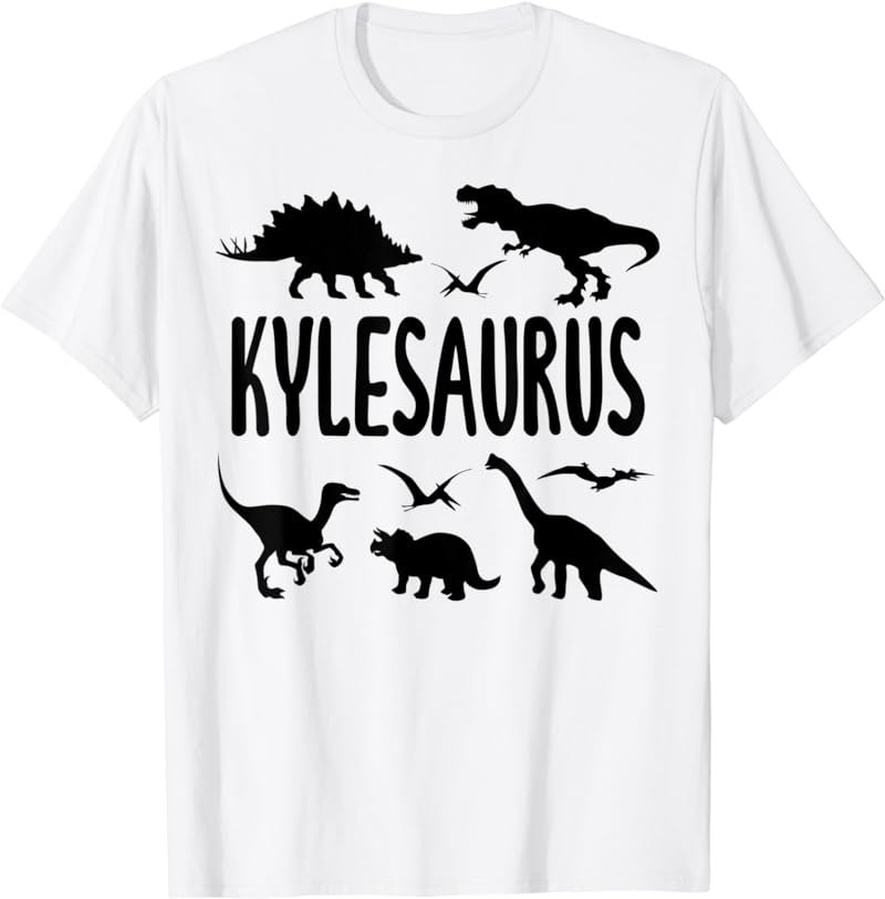 Dinosaur T Rex Kyle Kylesaurus Boys Dino Name T-Shirt