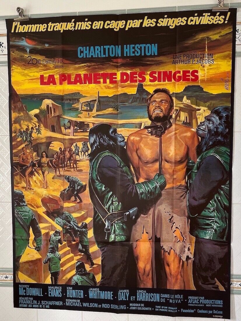 7 FIRST FRENCH POSTERS (1968 to 1973) "THE PLANET OF THE APES" 47x63