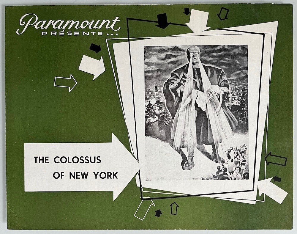 THE COLOSSUS OF NEW YORK (1958) EUGENE LOURIE - RARE Belgian PRESSBOOK