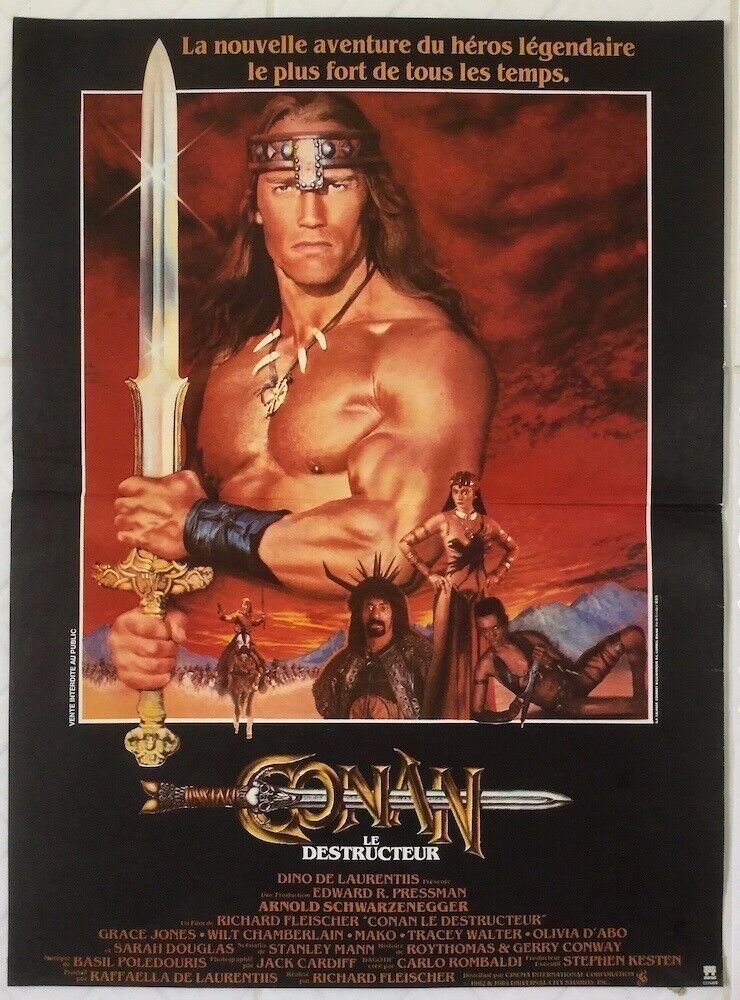 CONAN THE DESTROYER (1984) - ARNOLD SCHWARZENEGGER - French 17x22