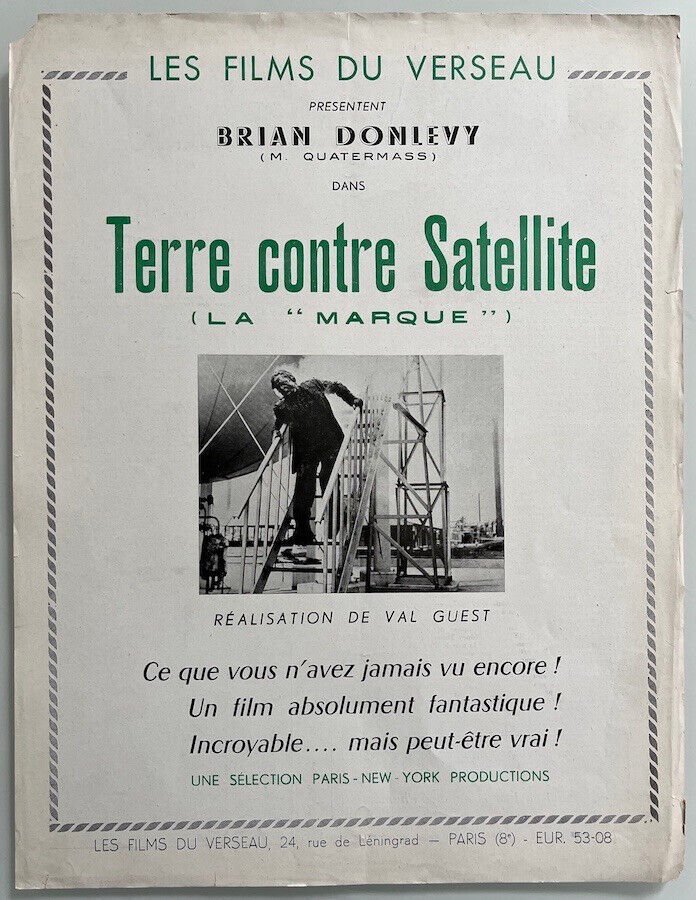ENEMY FROM SPACE (1957) VAL GUEST - FRENCH FLYER 2 PAGES