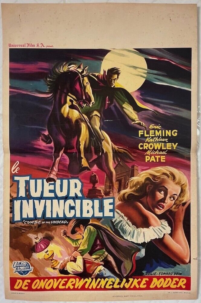 CURSE OF THE UNDEAD (1959) EDWARD DEIN - Belgian 14x22 - NICE ARTWORK