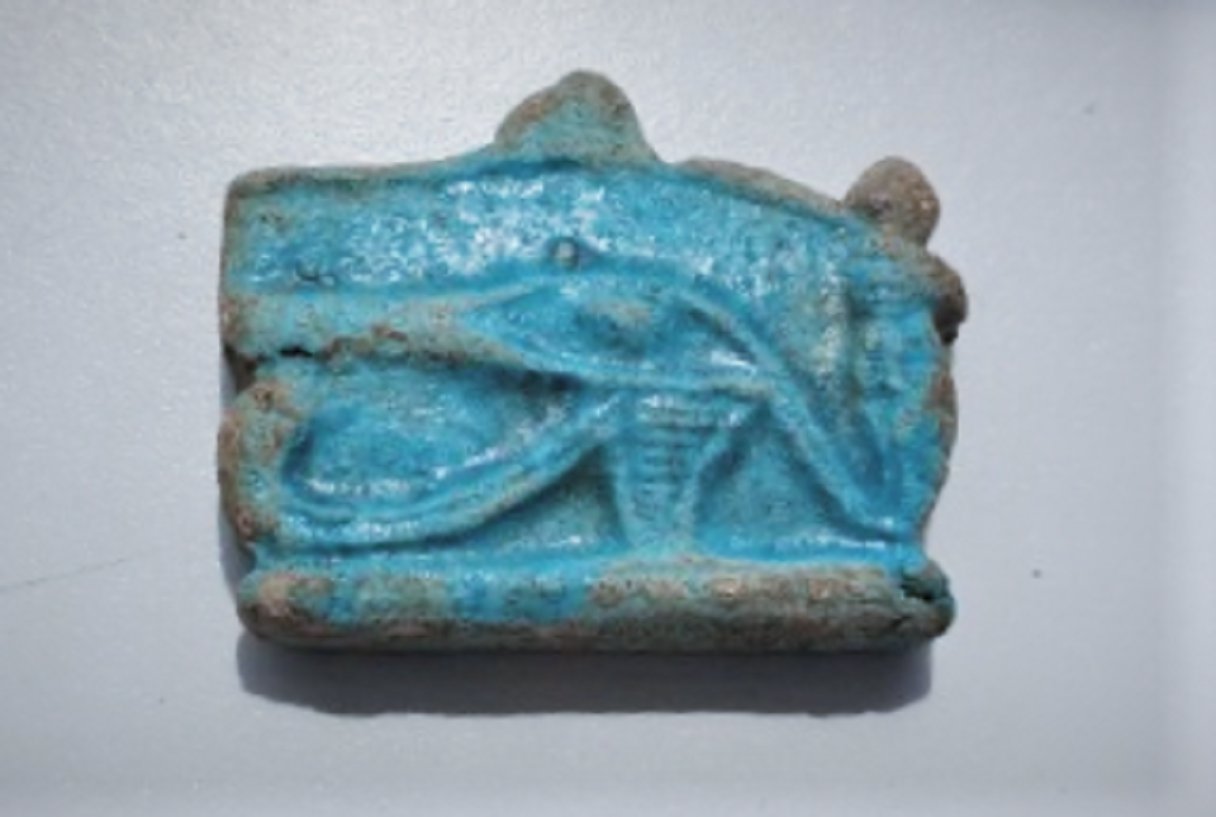 Ancient Egyptian Turquoise Glazed Faience "Eye of Horus" Seal or Amulet Lot