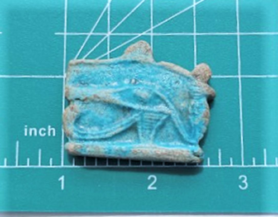 Ancient Egyptian Turquoise Glazed Faience "Eye of Horus" Seal or Amulet Lot