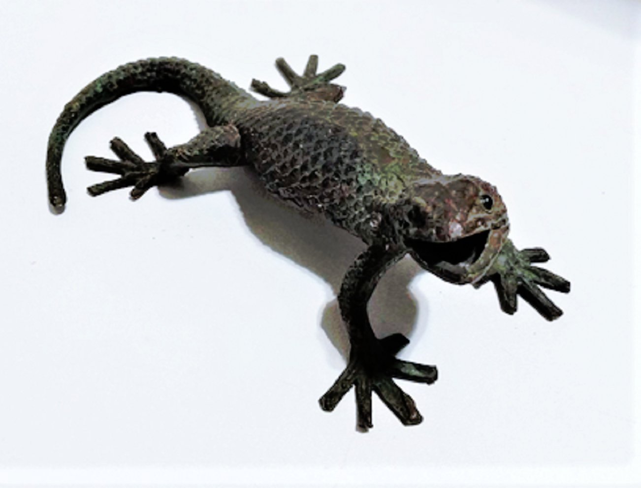 Antique Japanese Bronze Realist Lizard Kimodo Reptile Sculpture Statue ...