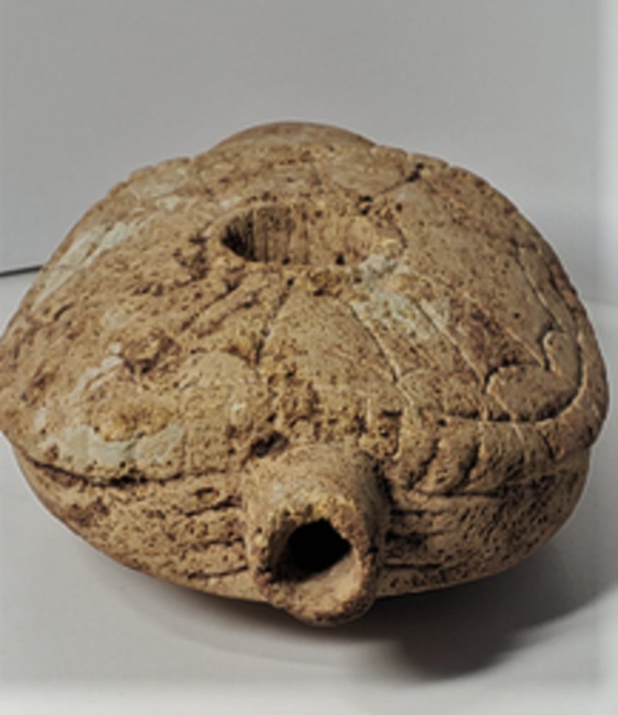 Ancient Woodland Native Clay-Mudstone Ceremonial Turtle Effigy Pipe