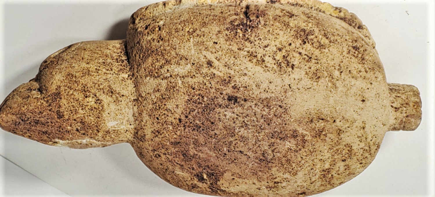 Ancient Woodland Native Clay-Mudstone Ceremonial Turtle Effigy Pipe