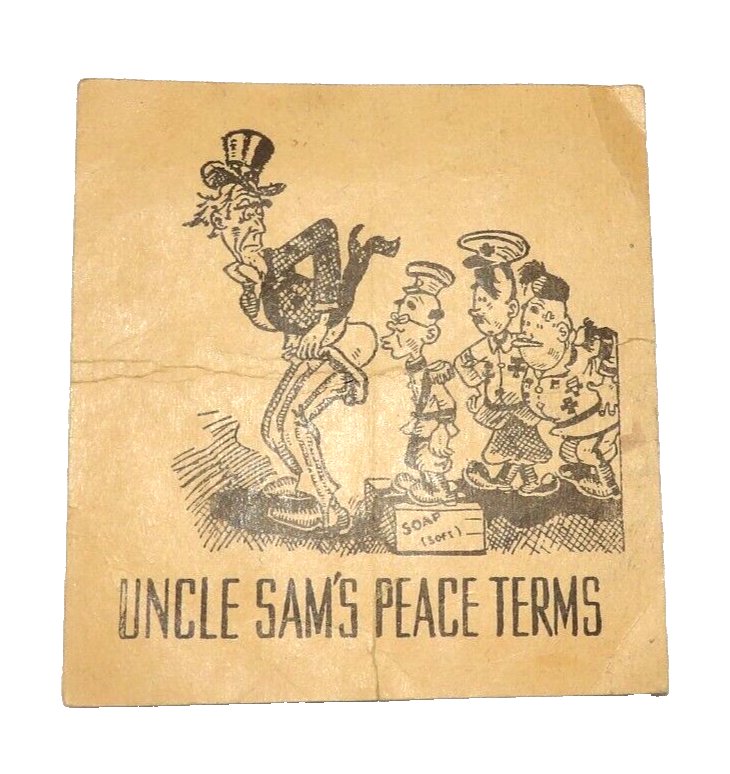 1940 WW2 Uncle Sam's Peace Terms Hirohito Hitler and Mussolini Morale ...
