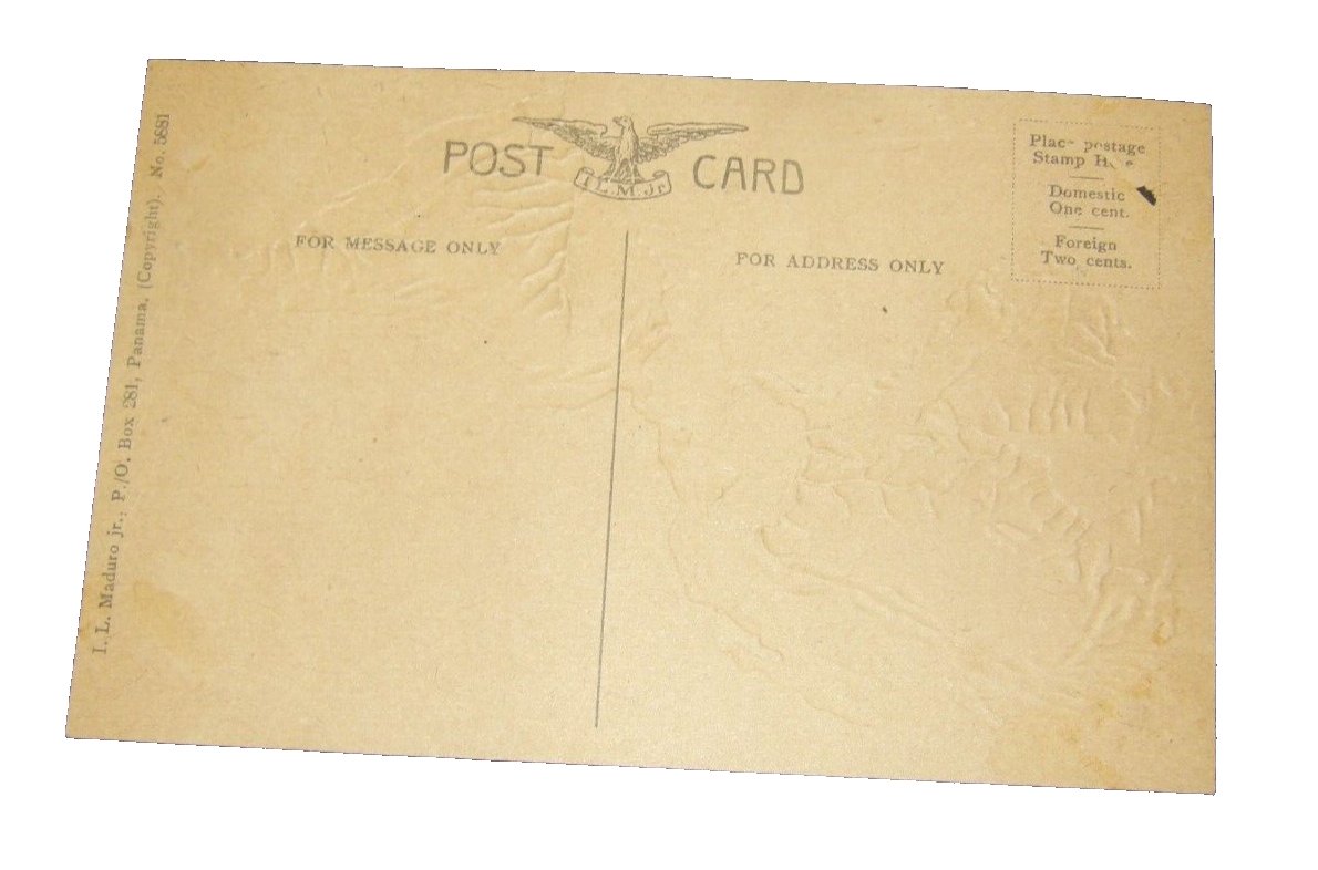 Panama Canal Postcard 1914 Meeting Atlantic and Pacific Kiss of Oceans ...