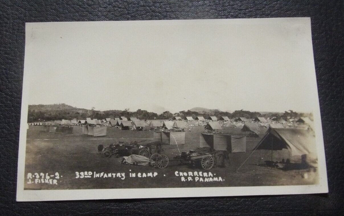 33rd Infantry Division In Camp Tents Chorrera Panama 1927 RPPC Postcard ...