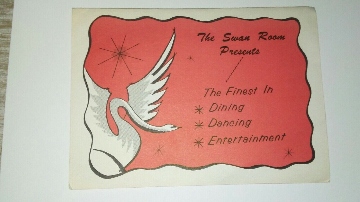 Hotel Monteleone New Orleans LA 1950 SWAN ROOM EVENT CARD Denise Darcel ...