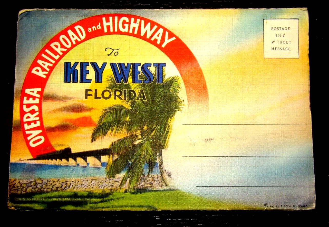 Florida East Coast Rail Oversea Railroad Highway Key West 1930 Folder ...