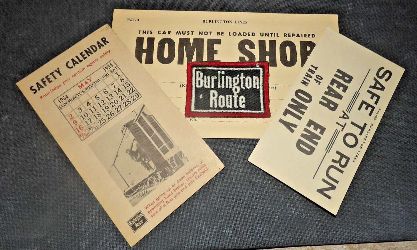 Burlington Railroad 1954 Safety Calendar Patch Repair Shop Safe Run ...