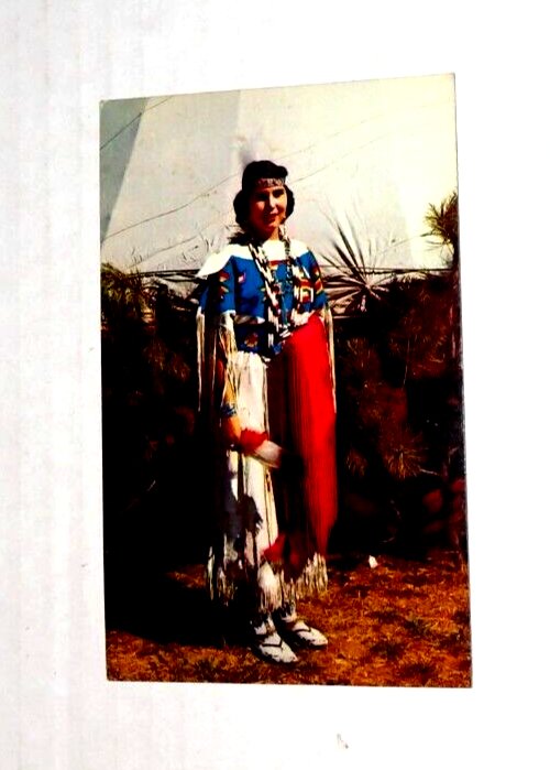 Dakota Native American Pow Wow Princess Written in Sioux 1965 Postcard ...