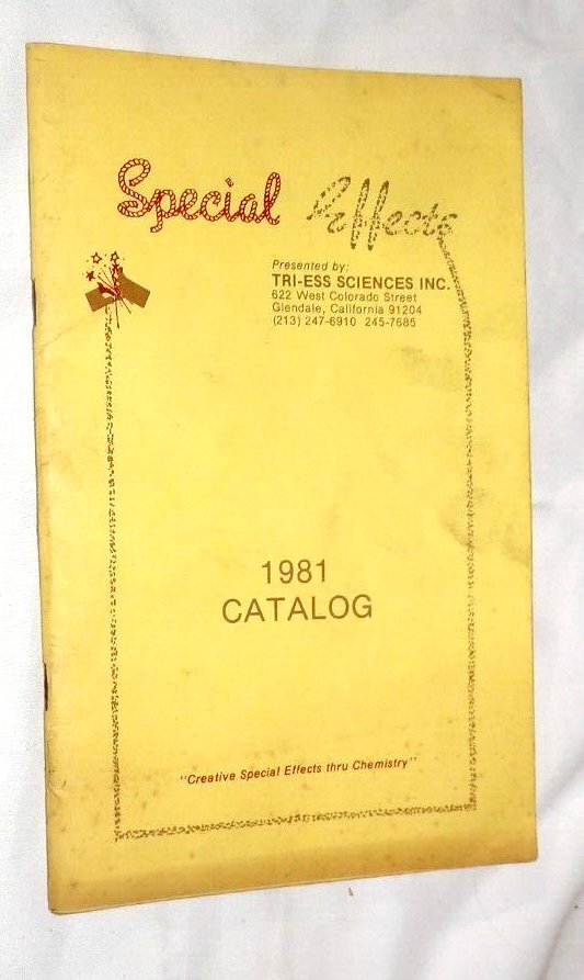 Tri-Ess Sciences Special Effects 1981 Catalog Flashes Chemical Magic ...