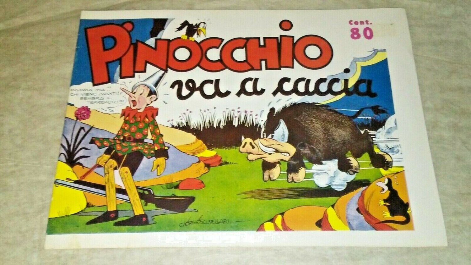 PINOCCHIO VA A CACCIA 1975 Italian Comic GIORGIO SCUDELLARI