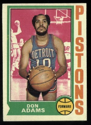 1974-75 Topps Don Adams #4 NBA Detroit Pistons basketball card